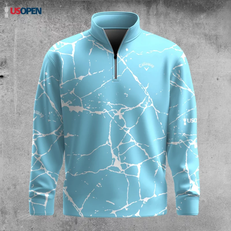Golf 2026 White Paint Flakes Light Blue Pattern AOP Quarter-zip ...